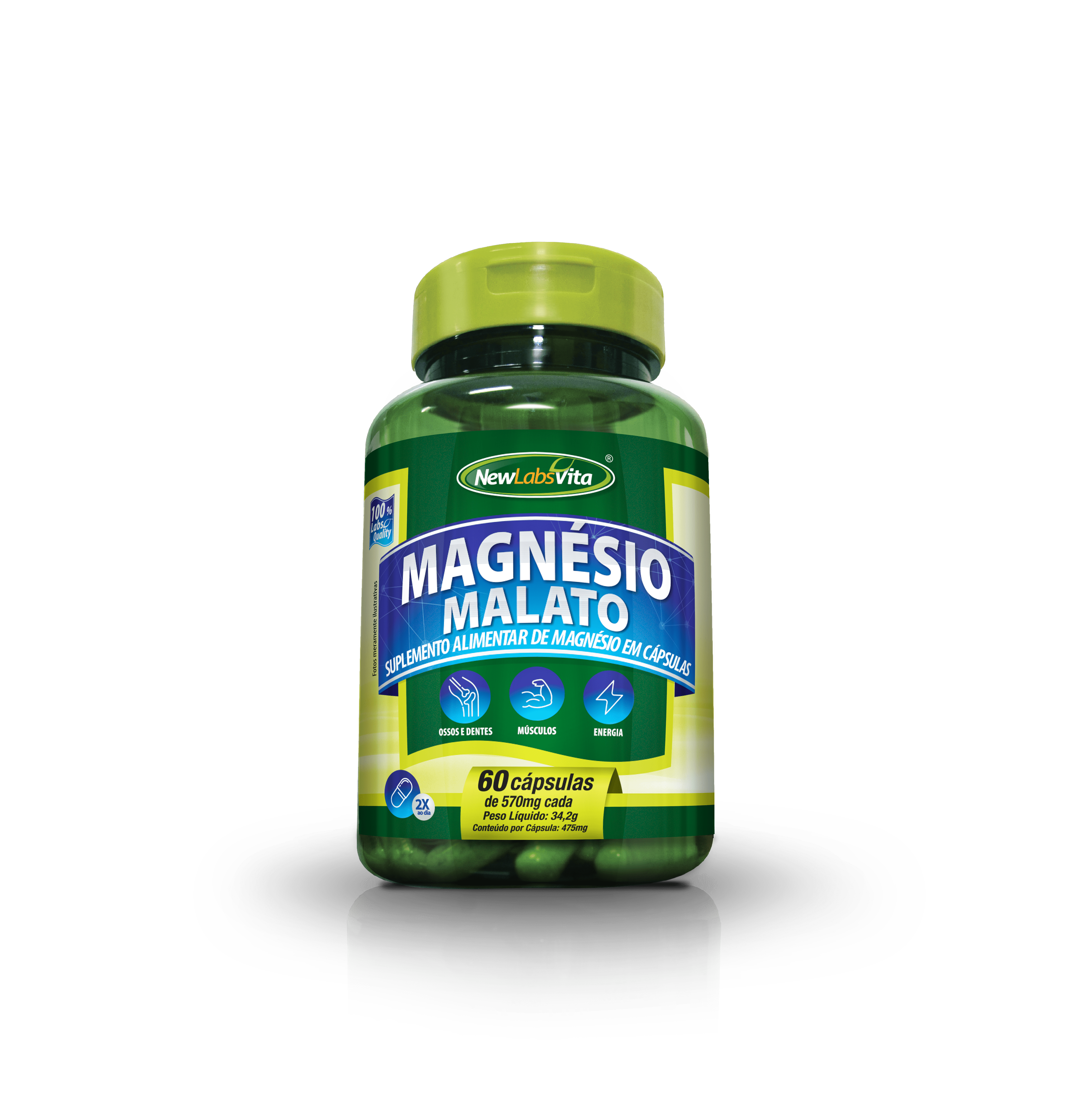 MAGNÉSIO MALATO – 475MG – 60 CÁPSULAS | New Labs Vita – Produtos ...